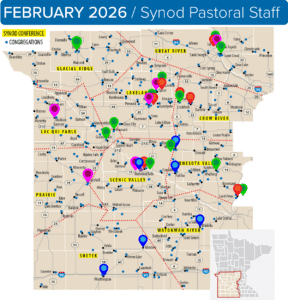 Synod Map - Pastoral Staff | Southwestern Minnesota Synod ELCA